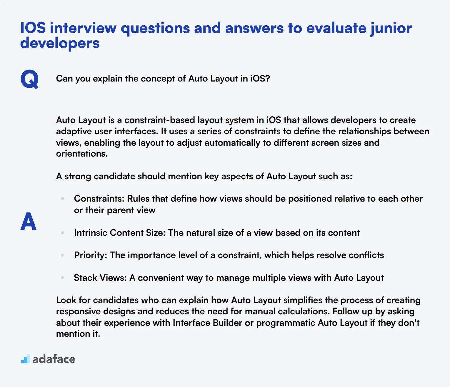 42 iOS interview questions - Adaface