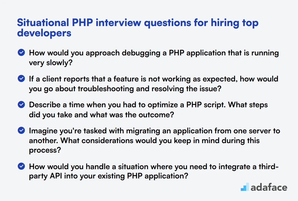 61 PHP interview questions - Adaface