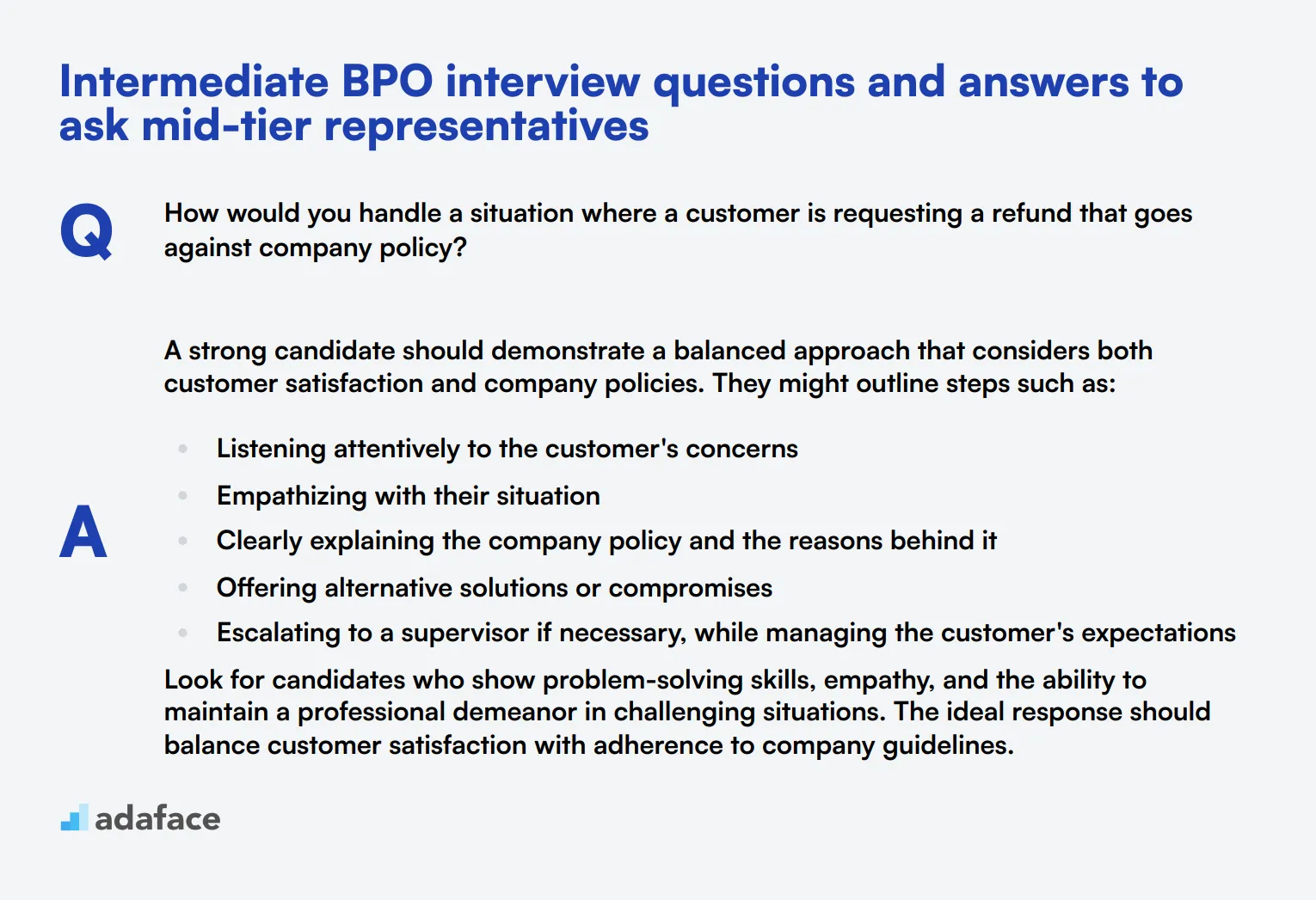 61 BPO interview questions - Adaface