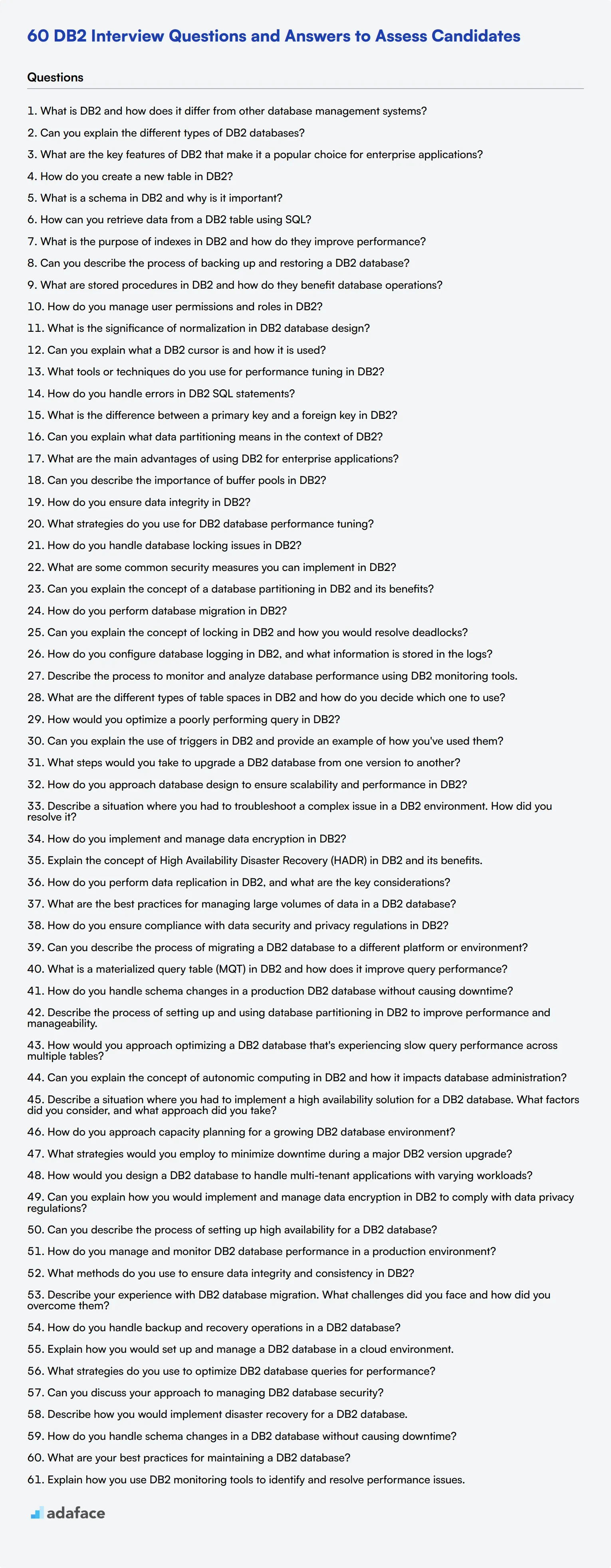 60 DB2 interview questions - Adaface